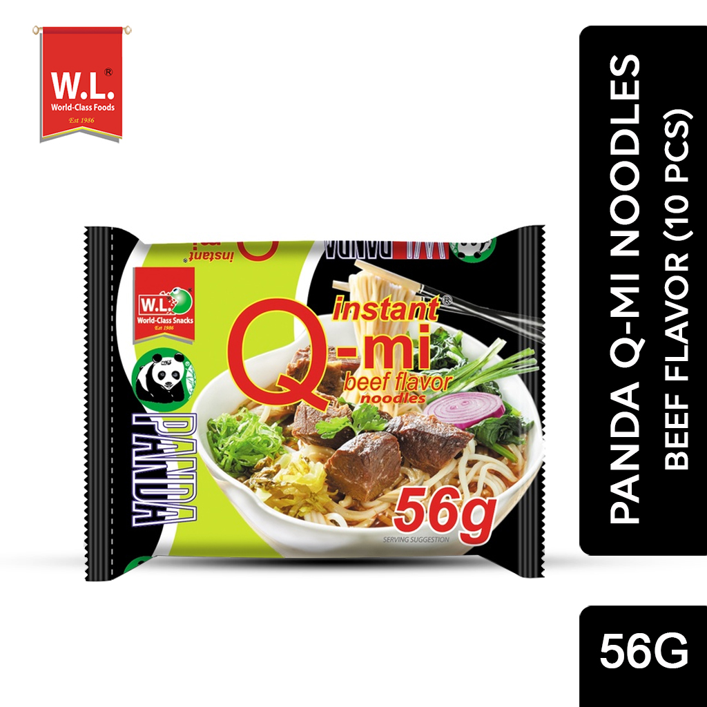 WL FOODS Panda Q-MI Instant Noodles Beef 56g packed by 10s | Lazada PH
