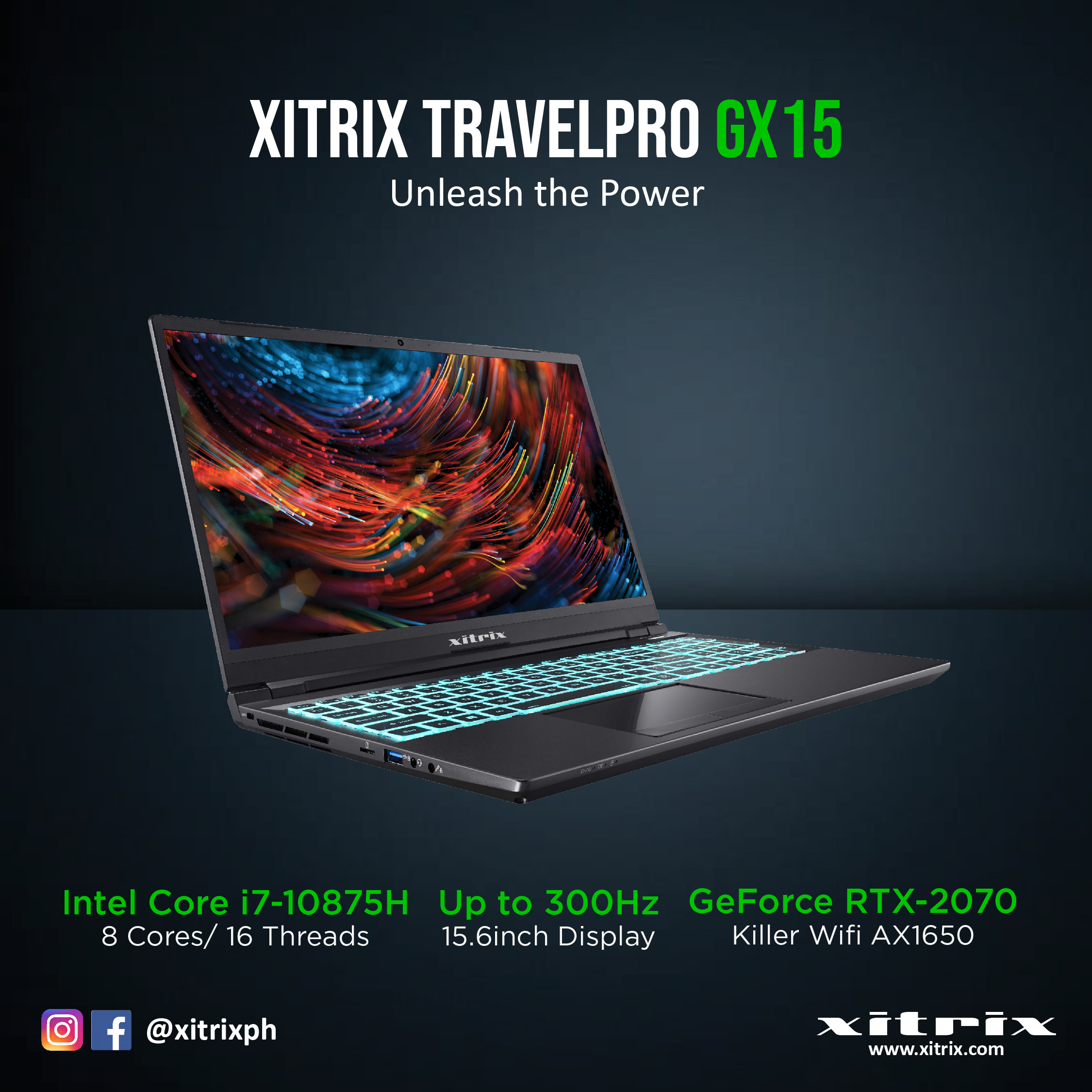 Xitrix TravelPro GX-15 RTX-2060/2070 (8Cores Core i7-10875H, RTX-2060/ ...