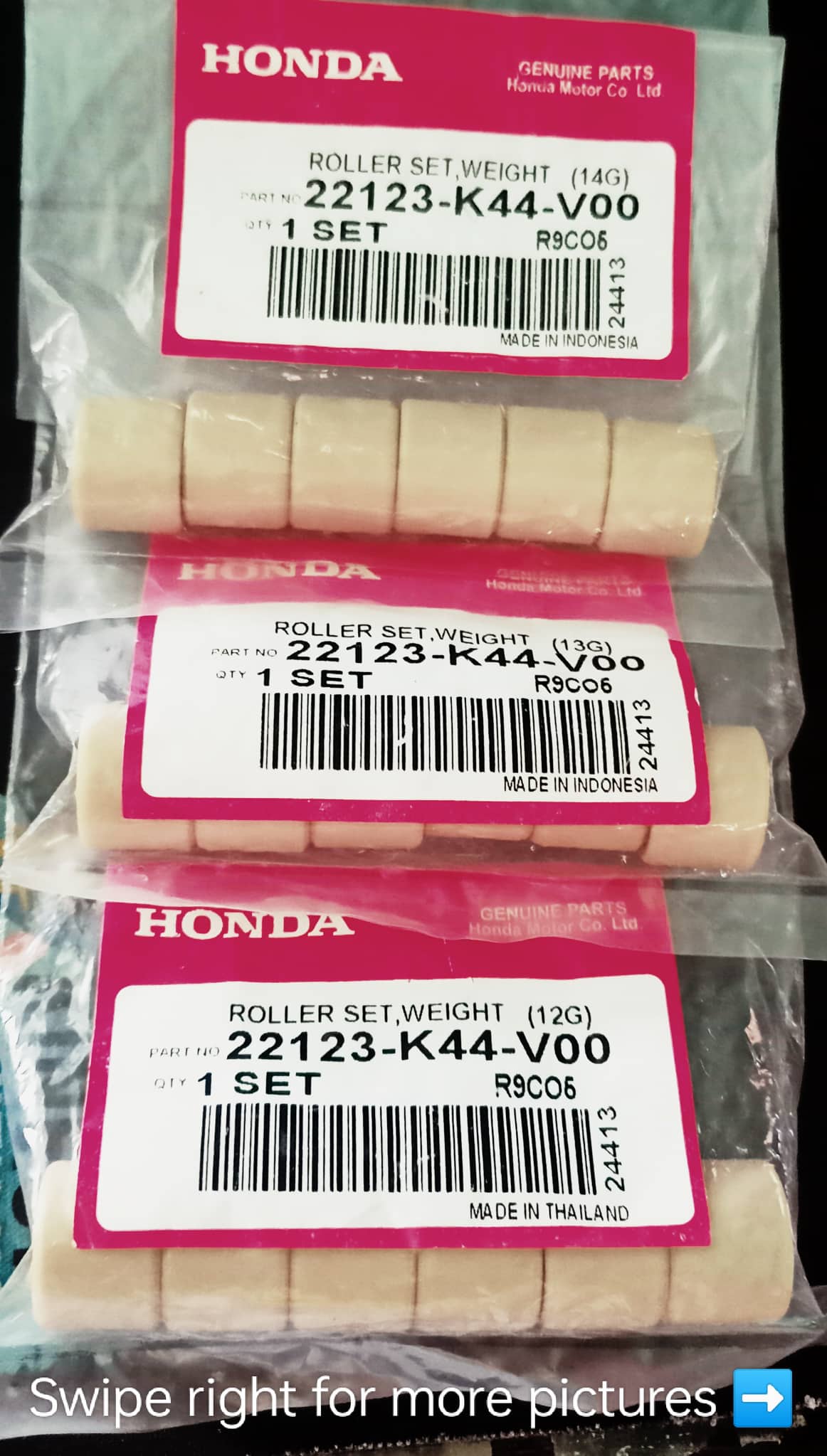 Pulley ball - Roller weight set - (Honda Beat FI) - 22123-K44-V00 ...