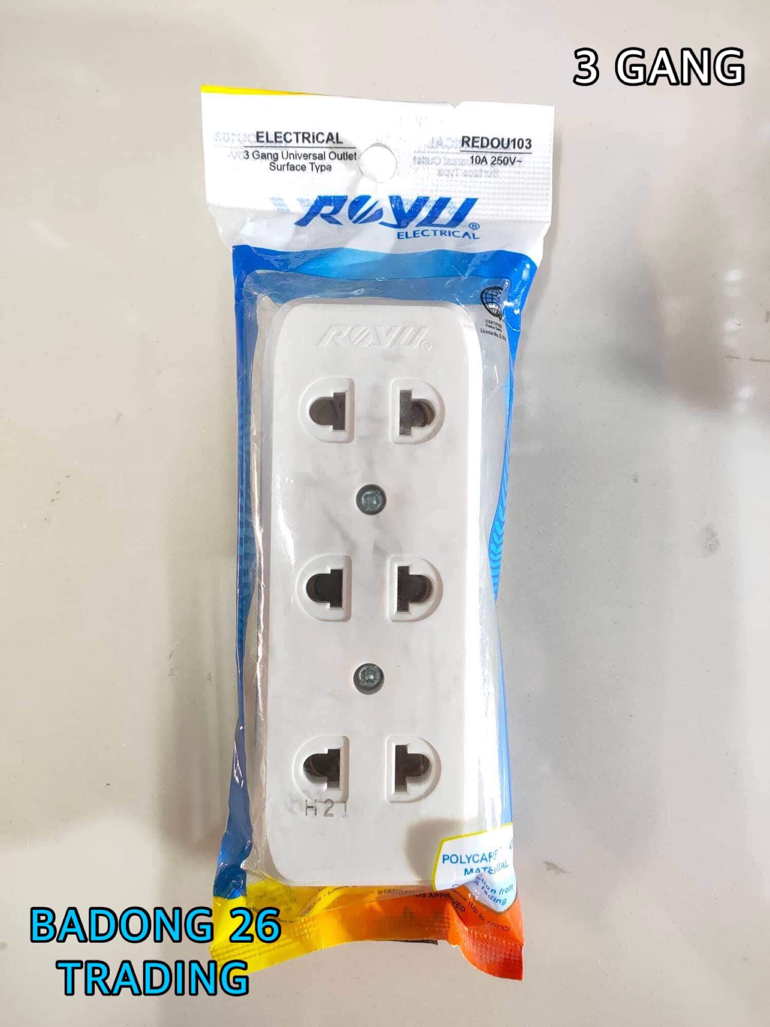 UNIVERSAL OUTLET SURFACE TYPE ROYU (4 GANG, 3 GANG, 2 GANG) | Lazada PH