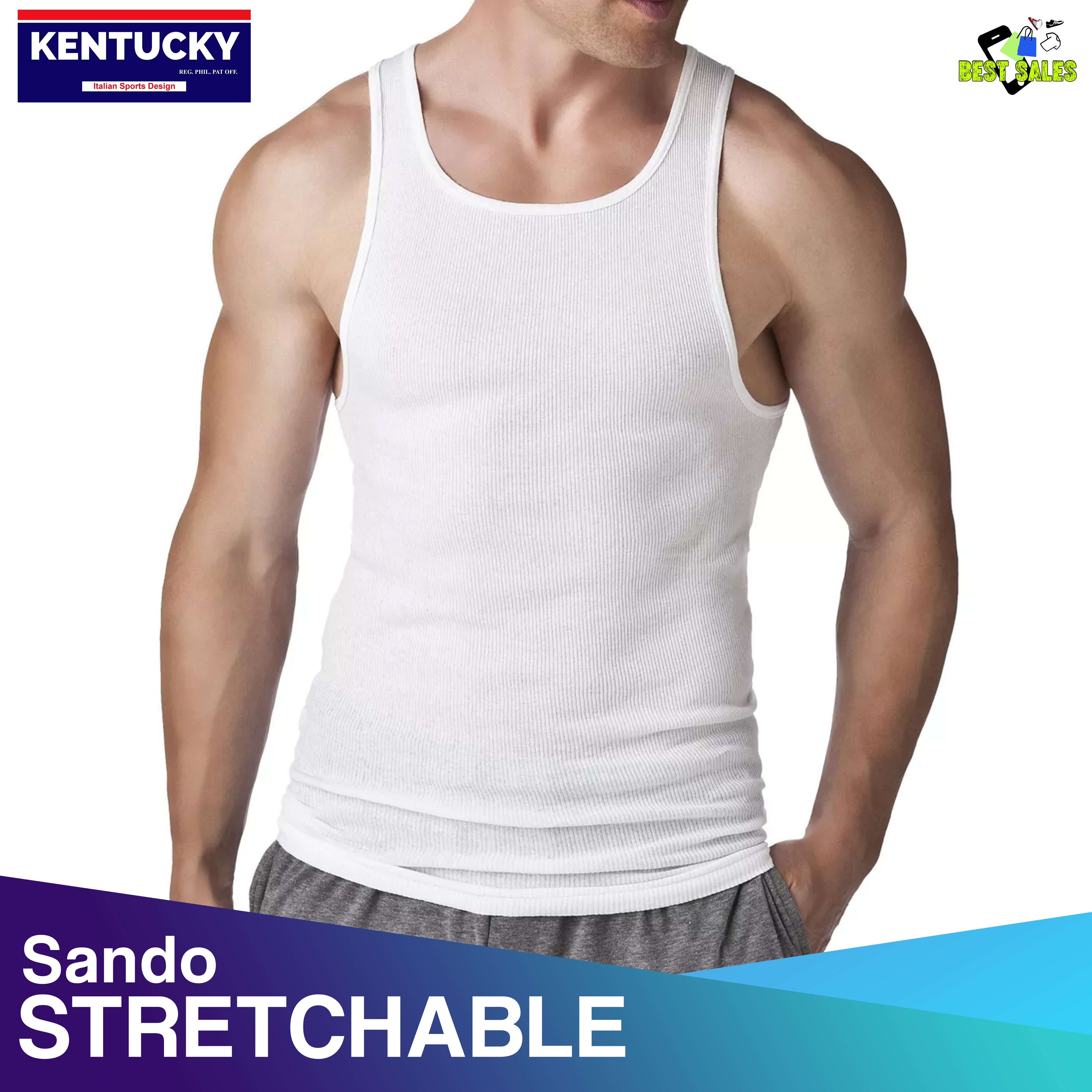 Plain White Sando Stretchable for Men by Kentucky | Lazada PH