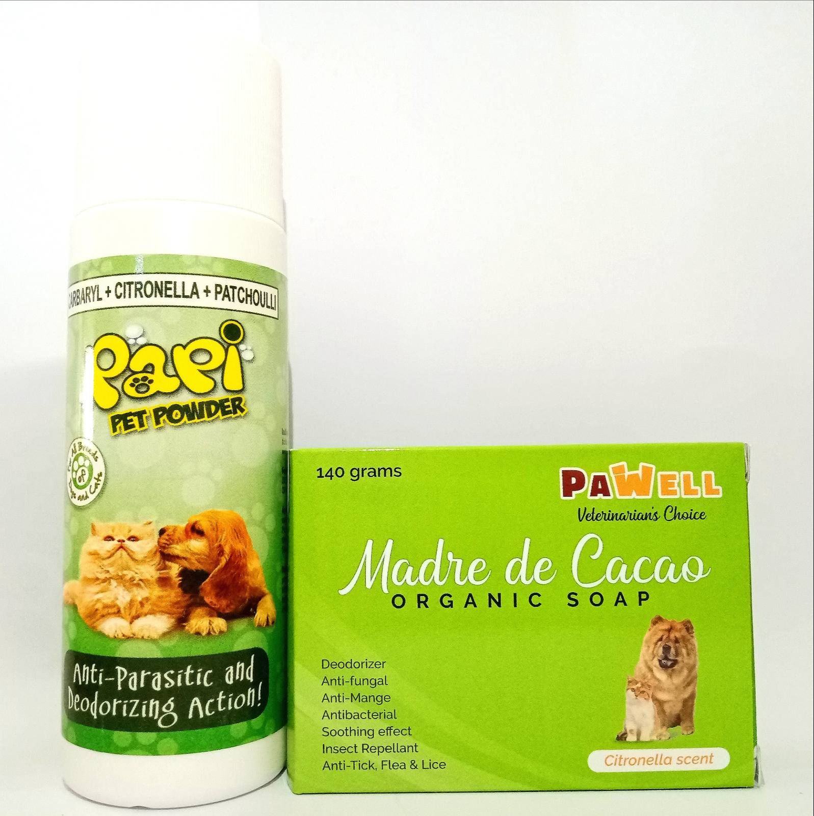 [VET SUPPORT] 1 Papi Pet Powder Anti-Parasitic 100g & 1 Pawell Madre de ...