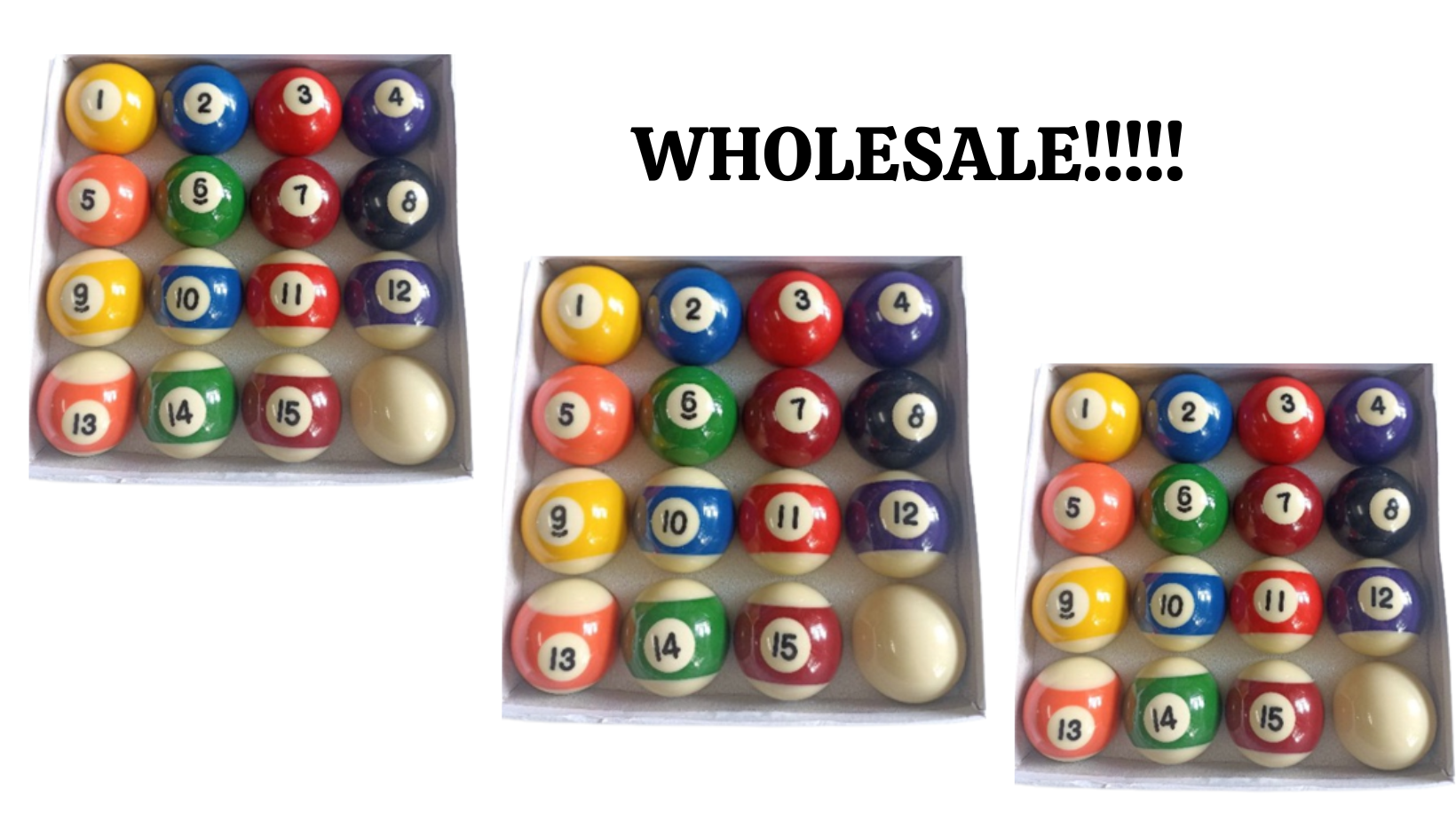 3 sets billiard ball set size 2 inch for junior size billiard table ...