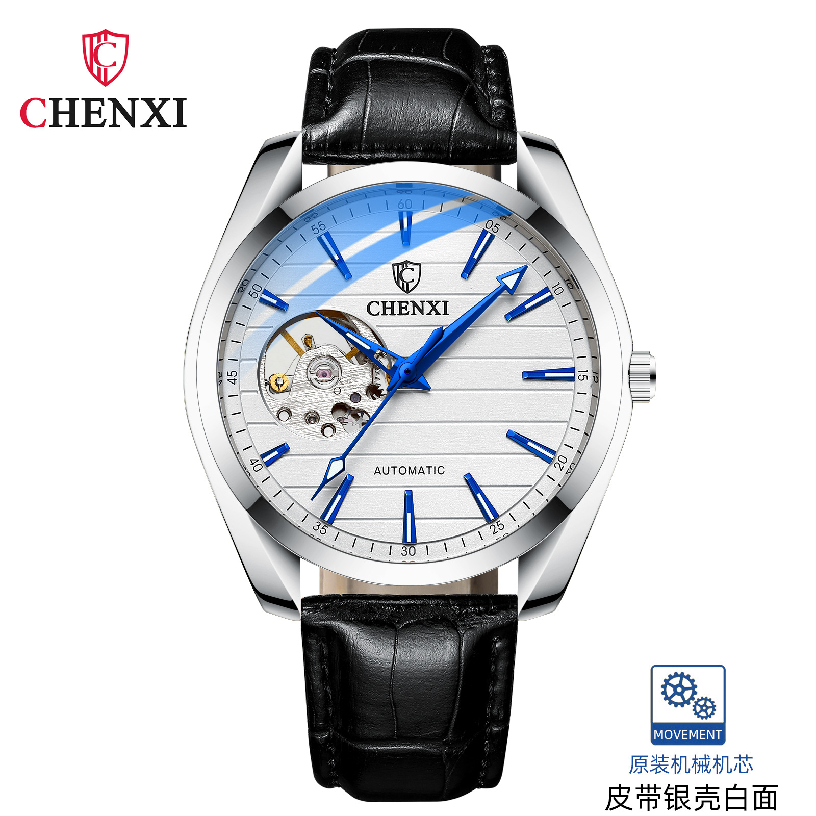 Chenxi CX-8806 New Genuine Leather Luminous Waterproof High-End Brand Men's Hollow Automatic ...