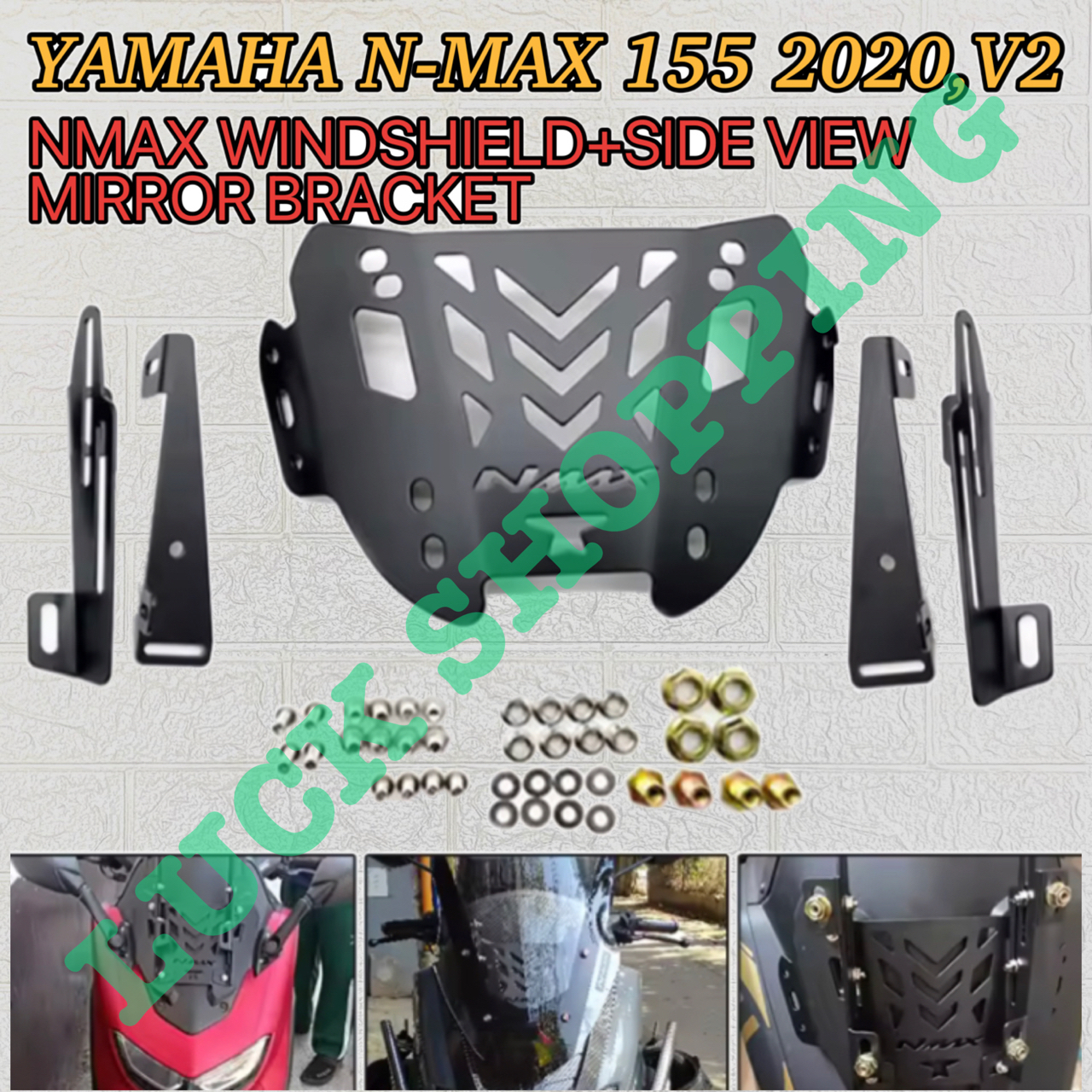 NMAX 2020 V2 Adjustable Windshield Side Mirror Bracket Stainless Steel ...