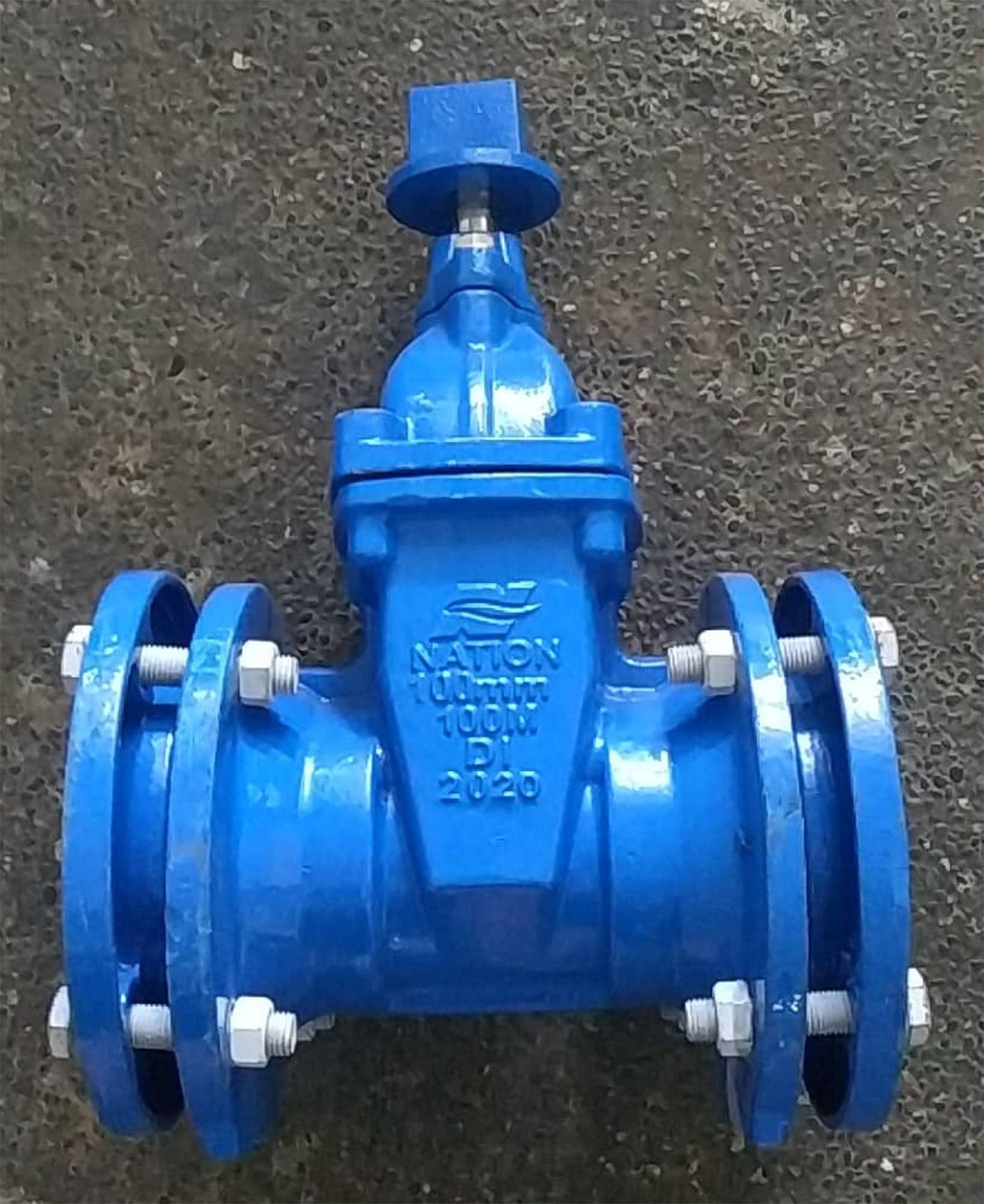 CAST IRON MECHANICAL GATE VALVE 4 INCHES BLUE FOR WATER DISTRICT ...