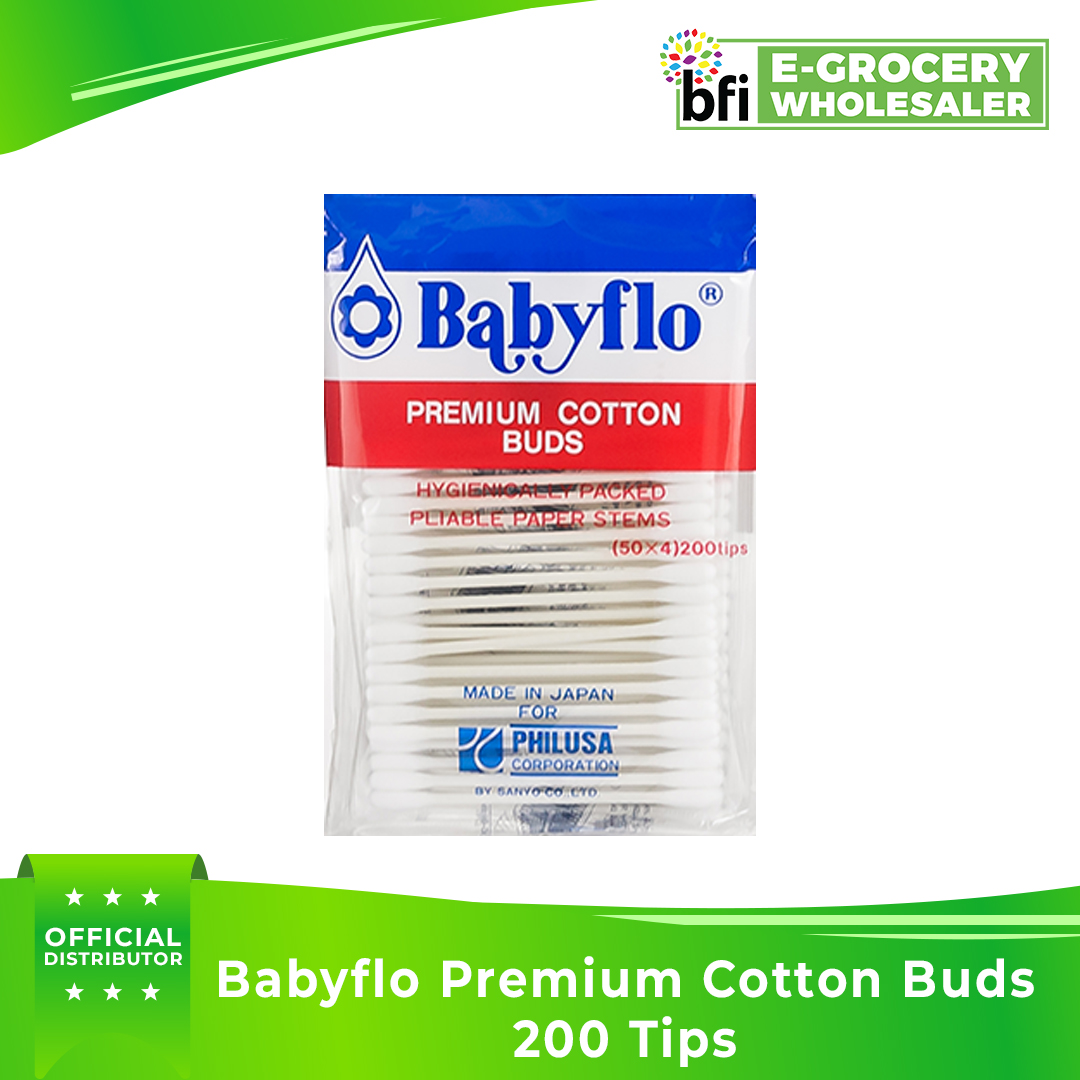 BFI Babyflo Premium Cotton Buds 200 Tips | Lazada PH