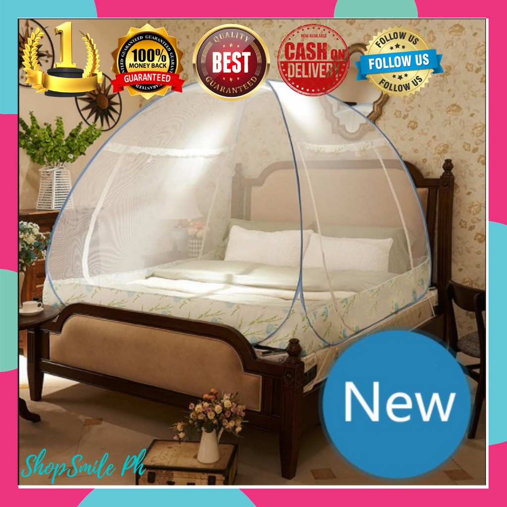 QUEEN SIZE - Folding Mosquito Net, Single Door Portable Netting Tent ...
