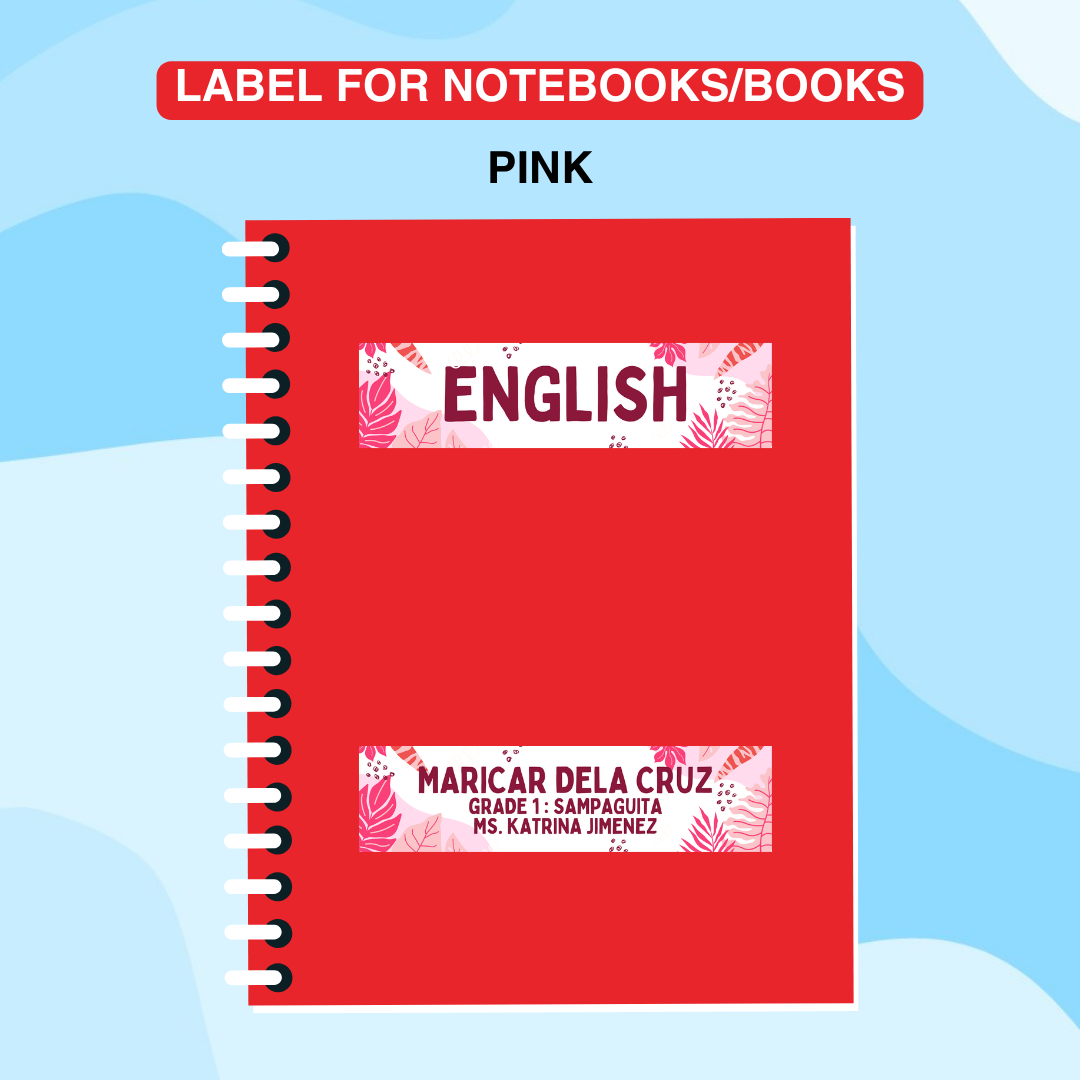 Subject and Name Sticker Label for Gradeschool K to 12 | Waterproof ...