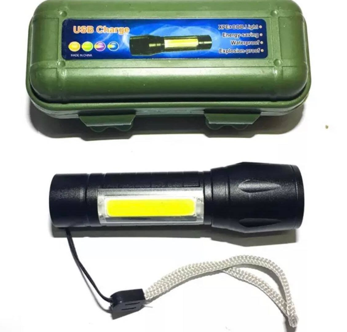 Pocket Size Ultra Bright Tactical Mini USB Rechargeable XPE+COB LED ...