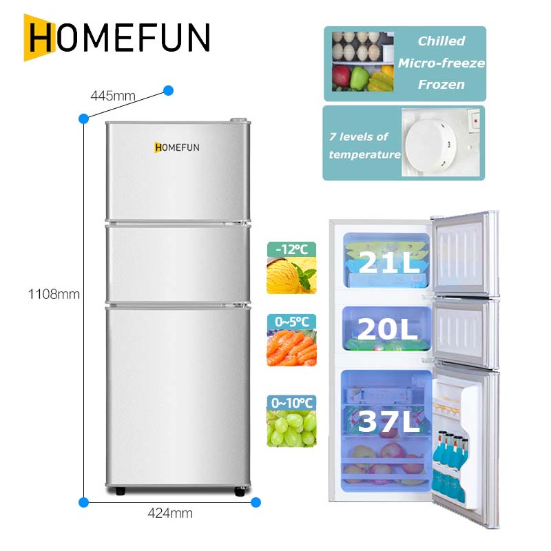 HOMEFUN Mini refrigerator inverter Rerfrigerator With Freezer Save ...