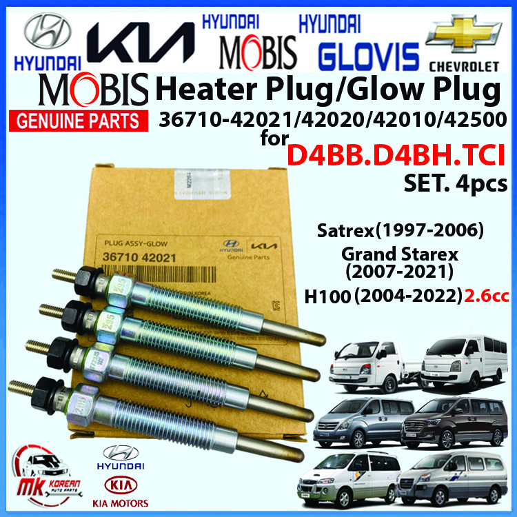 [GENUINE] Heater Plug/Glow Plug. SET 4pcs. D4BB.D4BH.TCI. for Starex ...