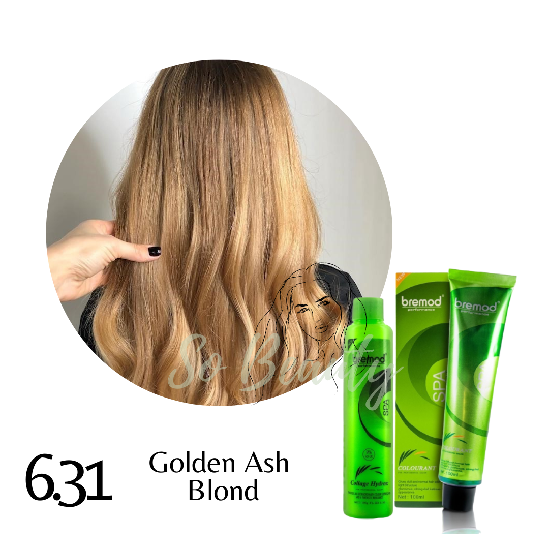 Golden Ash Blond BREMOD Hair Color and Oxidizing Set 100ml With Freebie ...