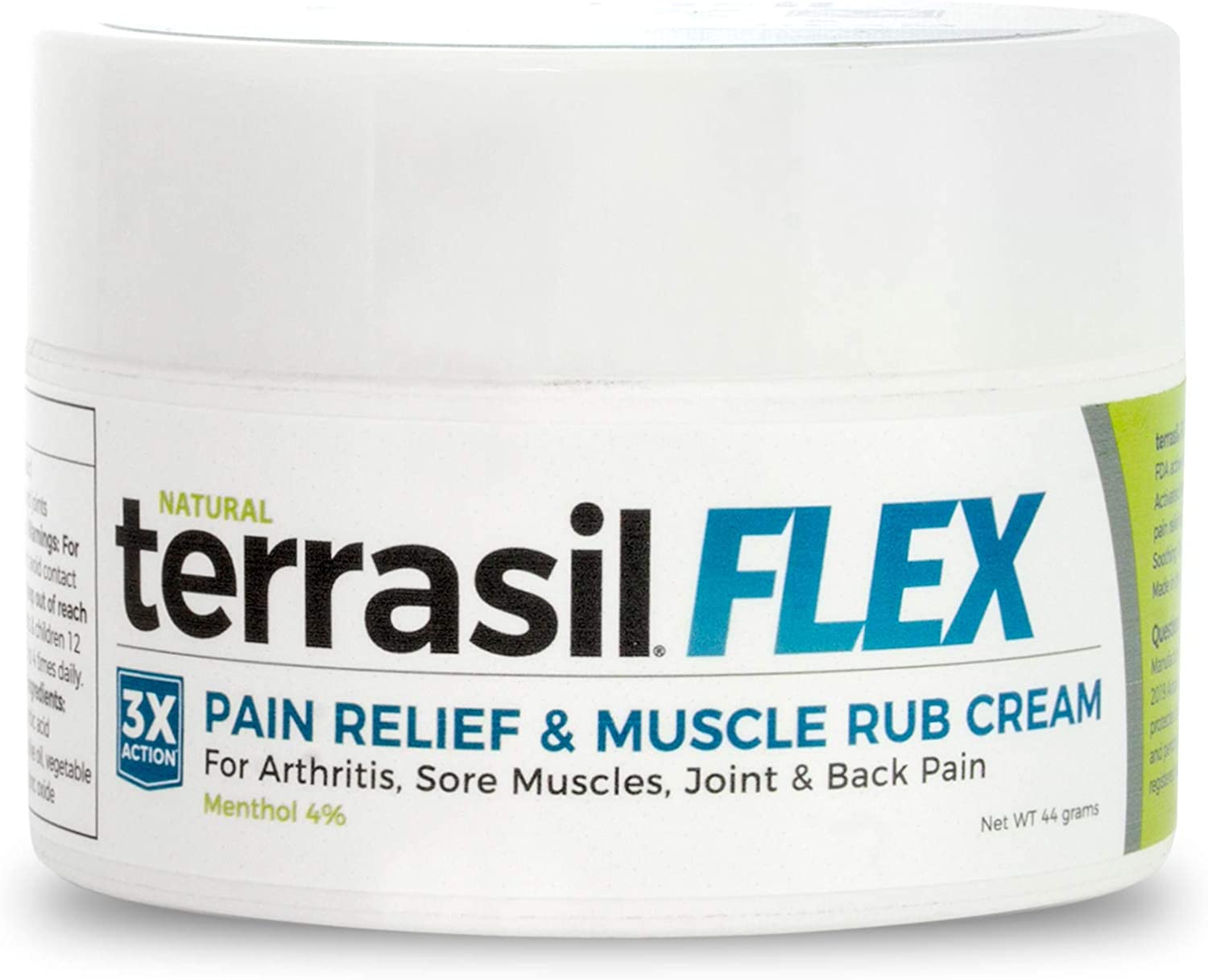 Terrasil Flex Pain Relief Cream & Muscle Rub with Natural Activated ...