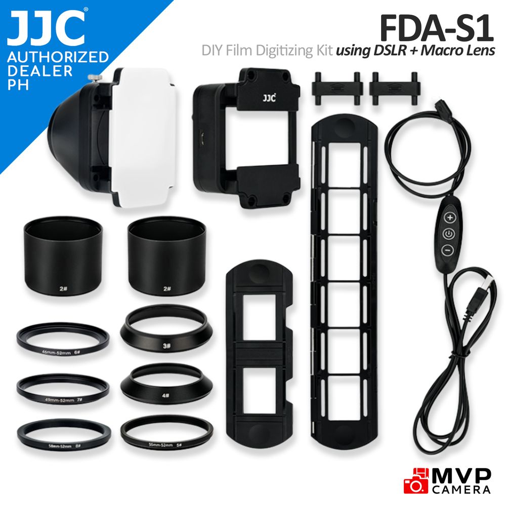 JJC FDA-S1 135 35mm Negative Film Slide DIY Scanning Digitizing Adapter & LED Light Set MVP ...