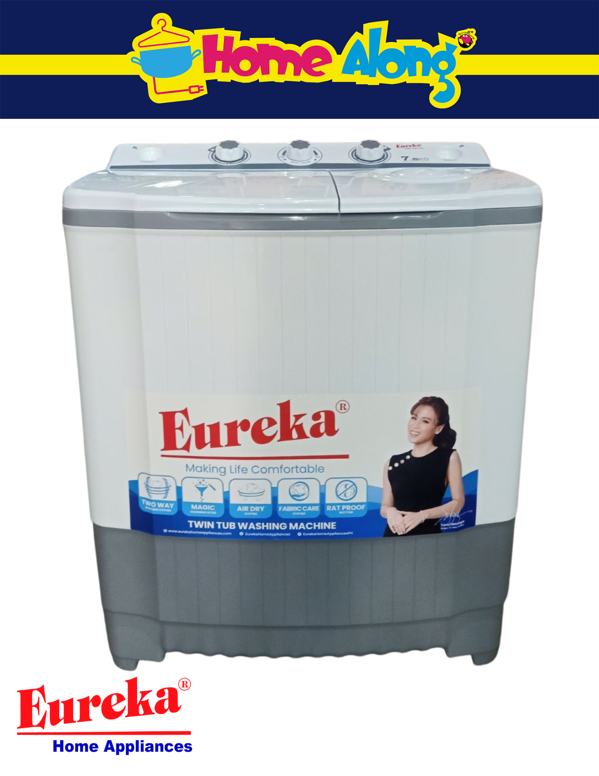 EUREKA TWIN TUB WASHING MACHINE ERK.EWM750DELITE | Lazada PH