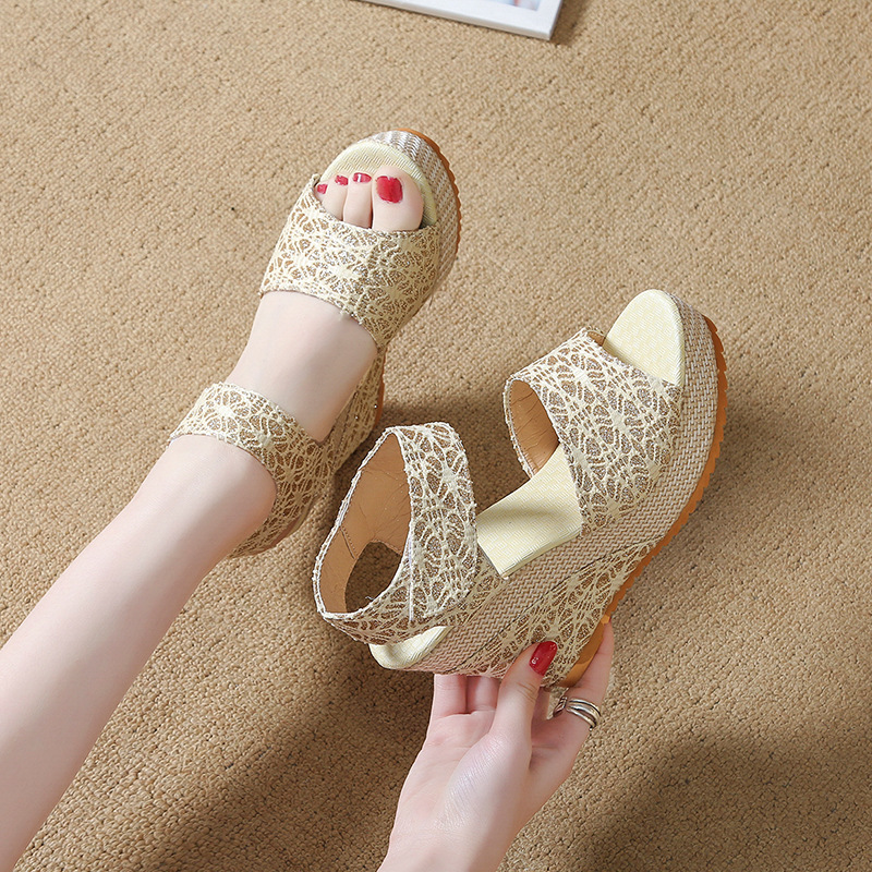 Ladies Wedges New Fashion Non-slip Sandals for Women Elegant High Heels ...