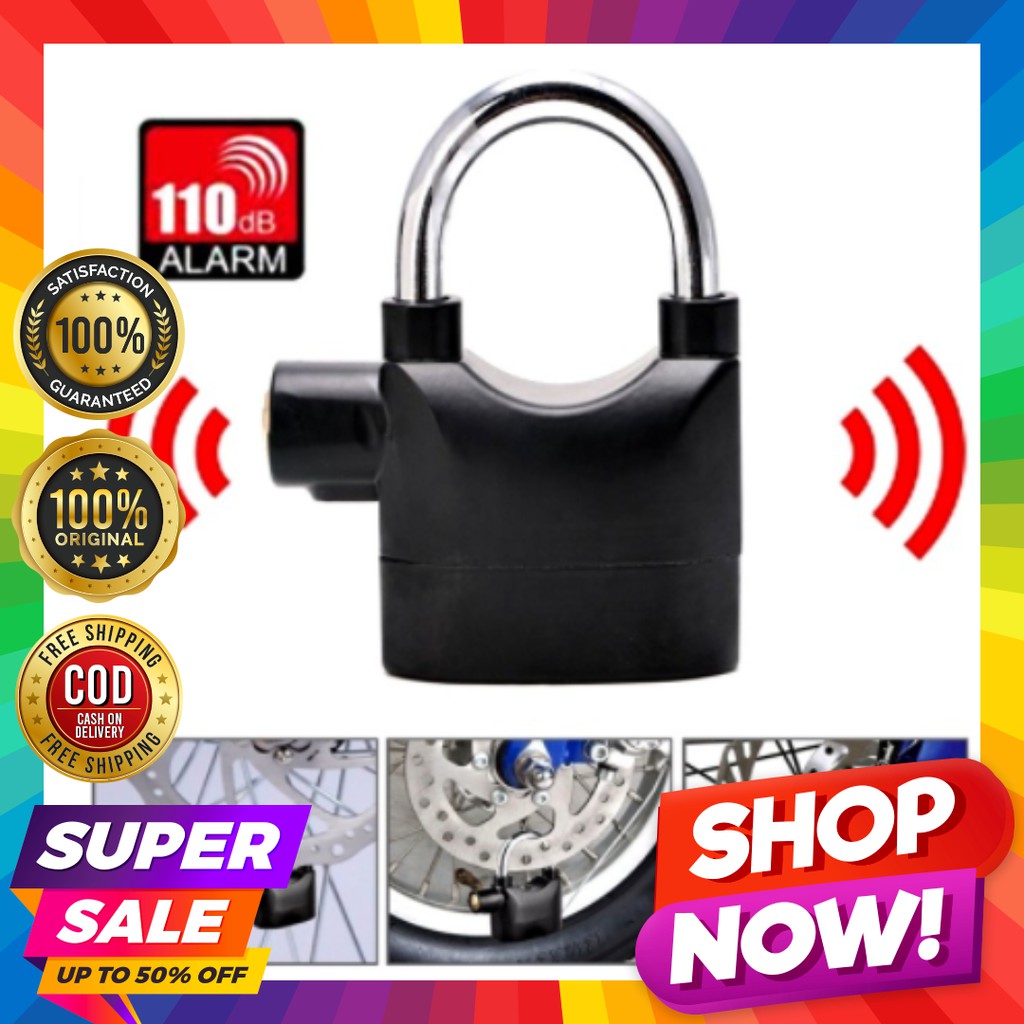 Original Alarm Lock Anti Theft Security System Padlock Black Waterproof ...