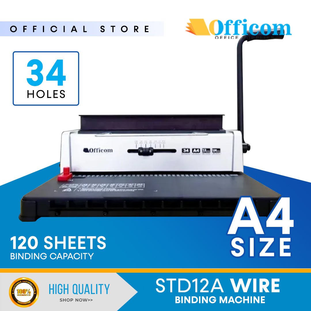 Officom STD12A A4 Size High Quality Wire Binding Machine 120 Sheets ...
