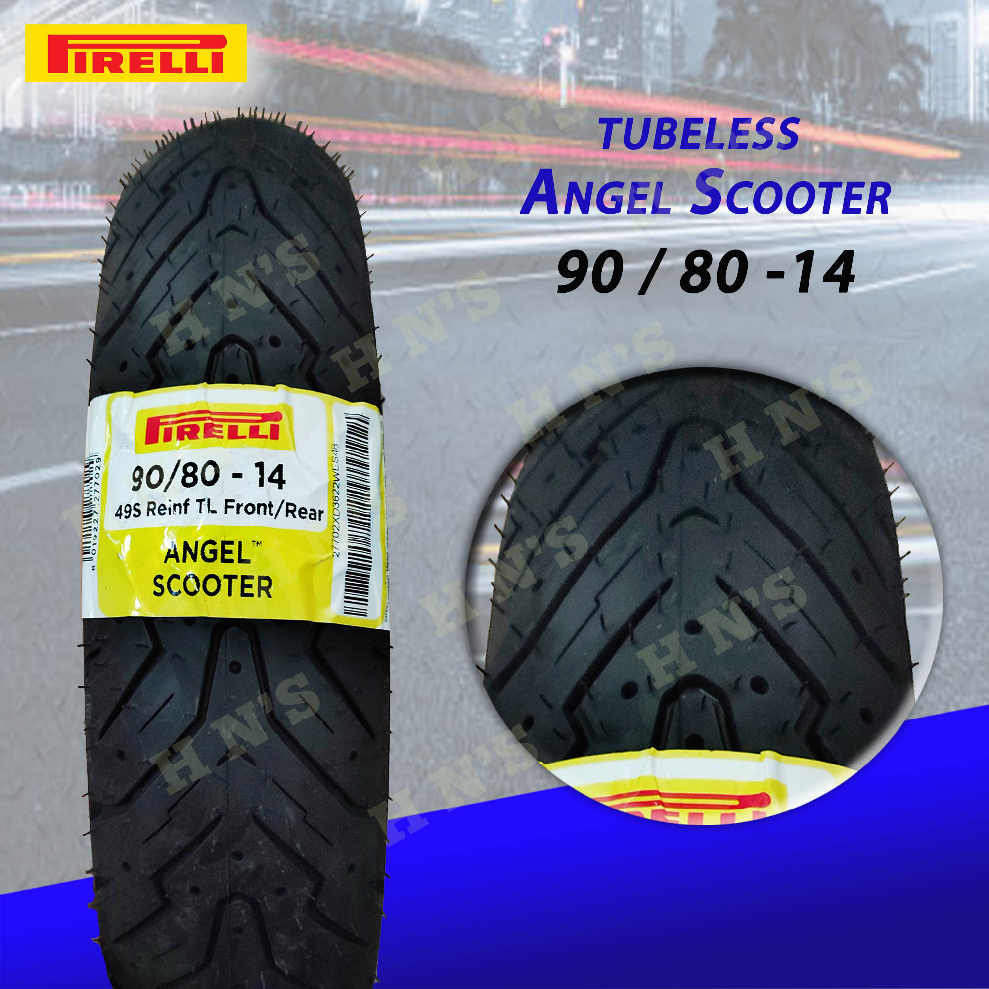 PIRELLI Angel Scooter RIM14 Tubeless Tires ( 80/80-14 , 90/80-14 , 110/ ...