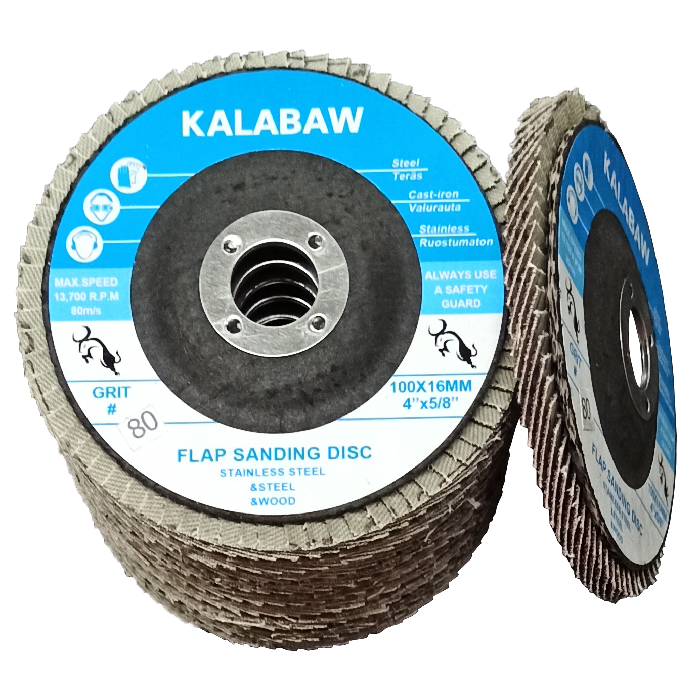Kalabaw Flap Sanding Disc 4" inches Flap Disc Grit #60 #80 #100 #120 ...