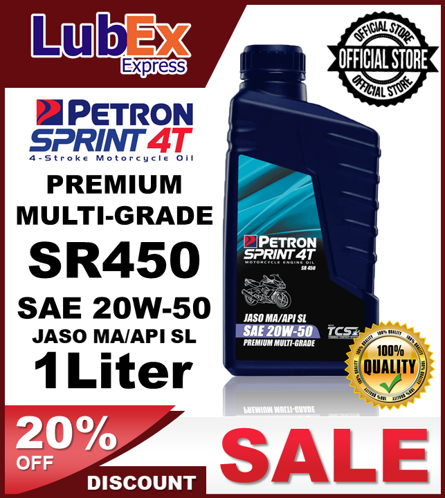PETRON SPRINT 4T PREMIUM MULTI-GRADE SR450 SAE 20W-50 1LITER | Lazada PH