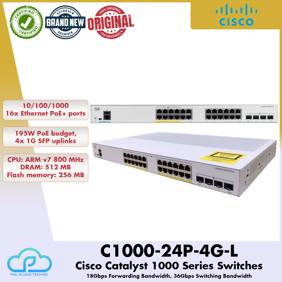 C1000-24P-4G-L | Cisco Catalyst 1000 Series Switches | 24x 10/100/1000 ...