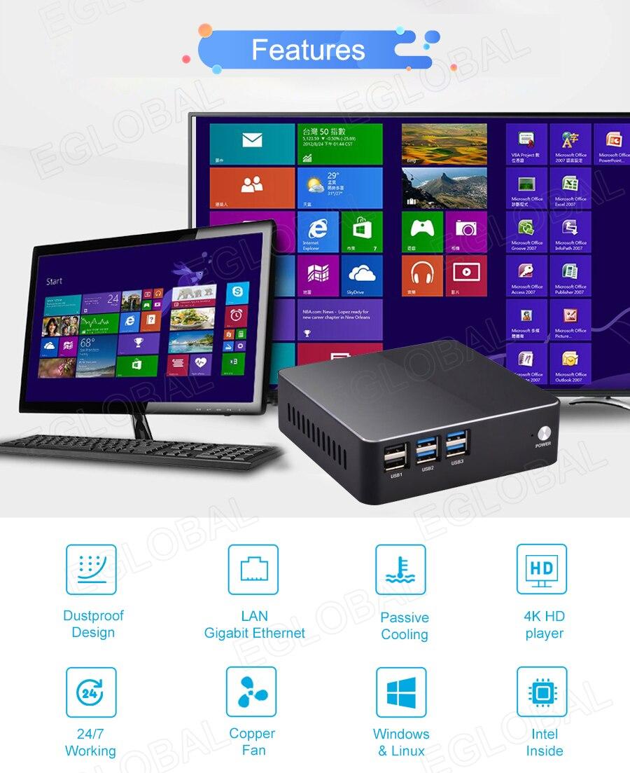 EGLOBAL Mini PC Windows 10 Intel i7 7567U i5 6287U i3 7167U Dual Core ...