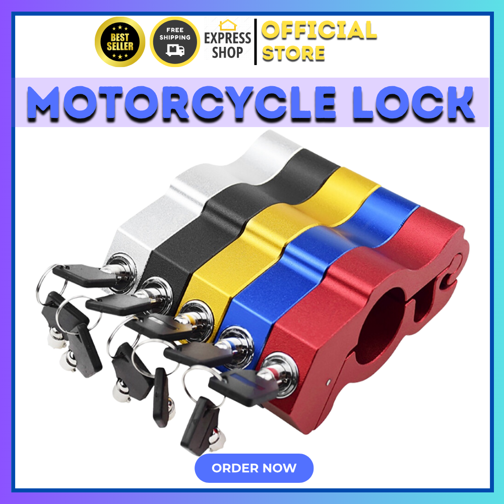 MOTORCYCLE HANDLEBAR LOCK TOP SECURITY PADLOCK MOTOR BRAKE ANTI THEFT ...