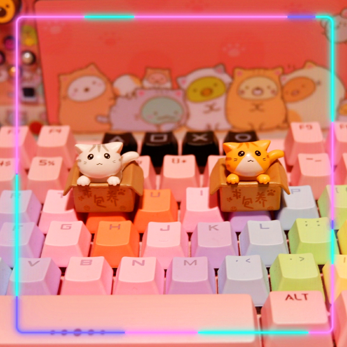 "Adopt me please~" Neko Artisan Kawaii Keycaps for Mechanical Keyboard ...