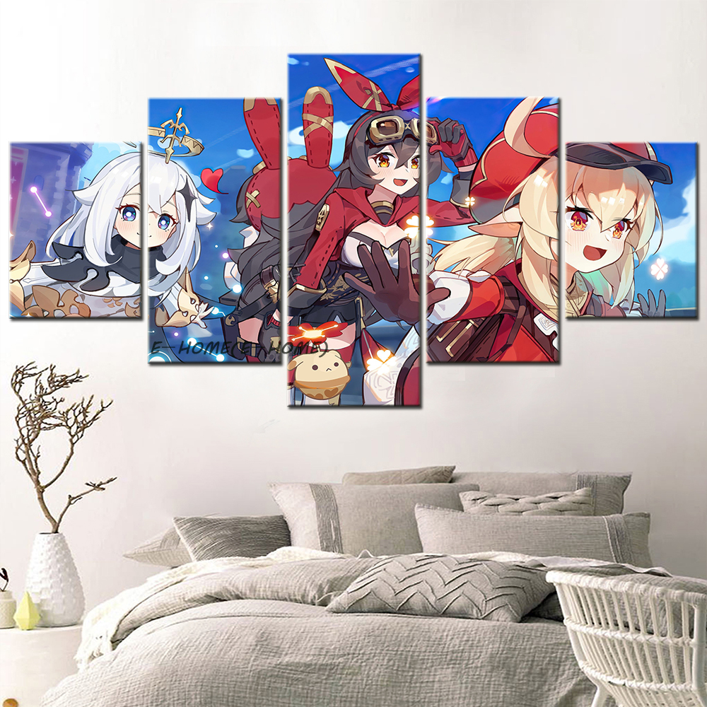 Paimon Genshin Impact Canvas Painting Wall Art Game Posters Aesthetic ...