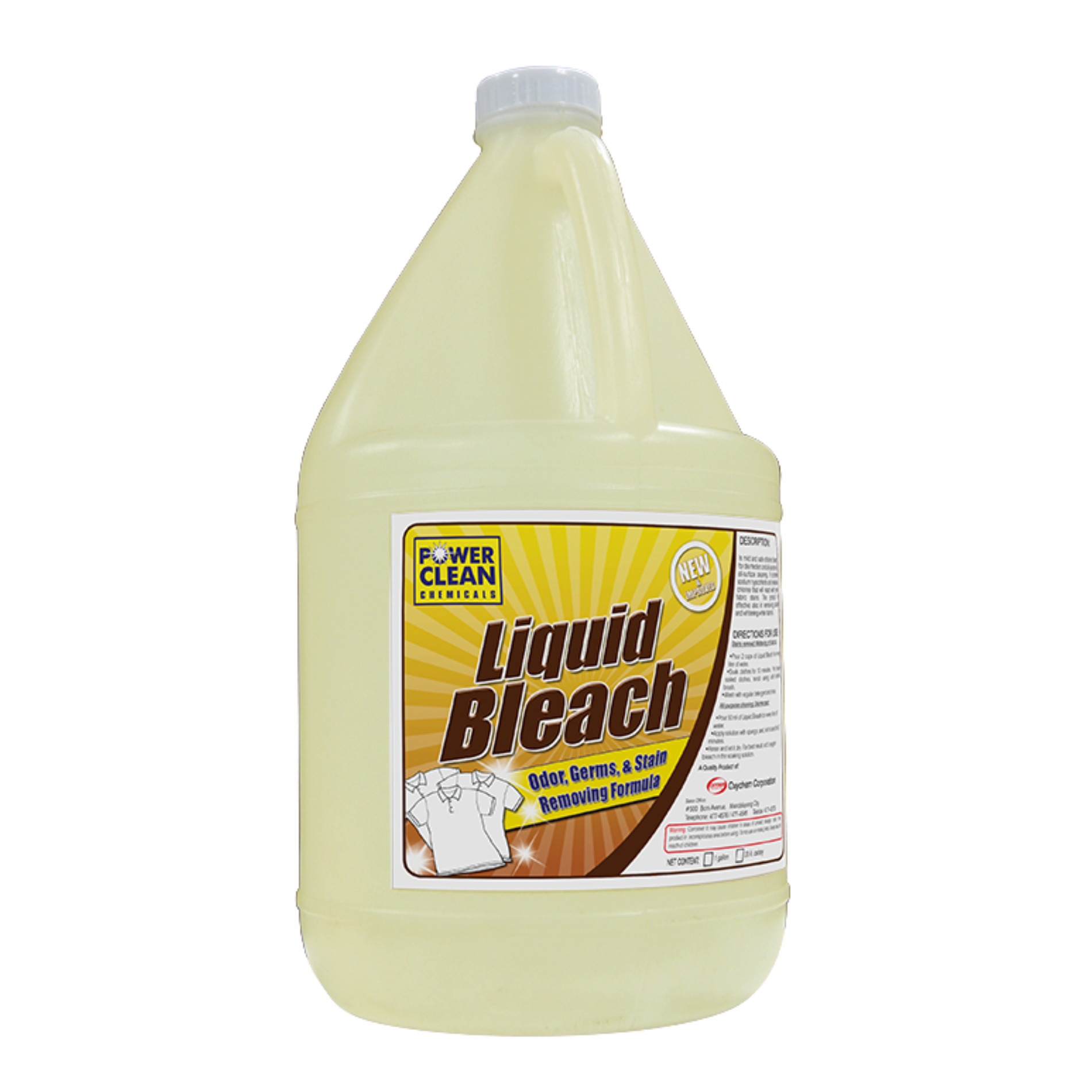 Power Clean Solutions LIQUID BLEACH - All Purpose Disinfectant, Whitens ...