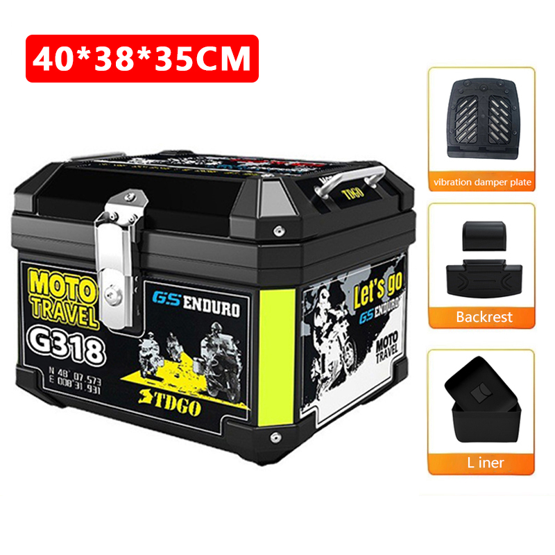57L/50L Large-capacity Motorcycle Top Box MotorcycleTop Box ABS ...
