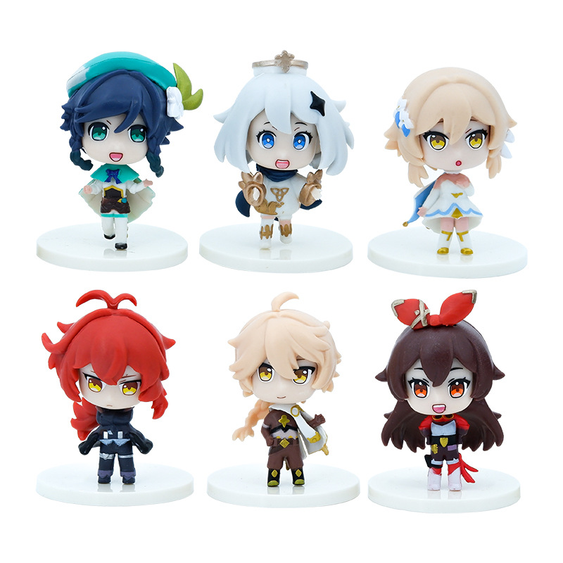 Genshin Impact Action Figures surrounding Paimon anime ACGN game model ...
