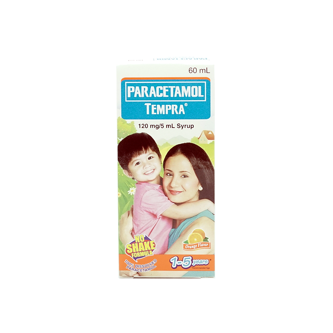 Tempra Paracetamol Syrup 120mg/5mL 60mL Orange Flavor (1-5 years ...