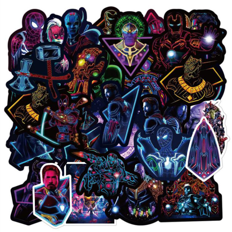 WED533 100PCS Neon Marvel Avengers Super Hero Stickers Laptop ...
