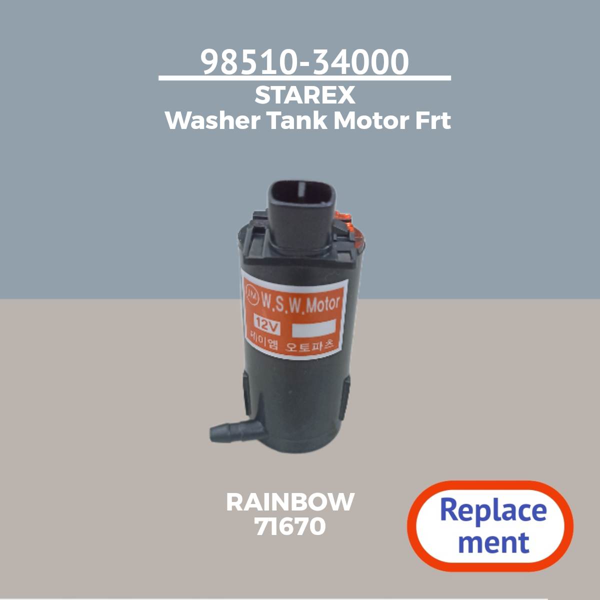 9851034000 Washer Tank Motor Frt for HYUNDAI Starex [Replacement] Part ...