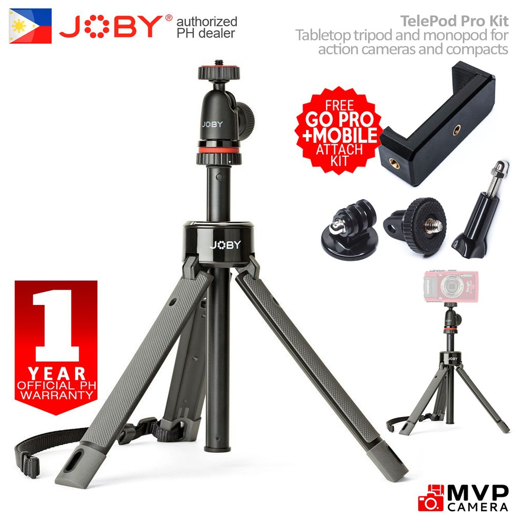 JOBY TelePod Pro Kit (1kg Capacity) Tabletop Monopod Selphie Stick MVP ...