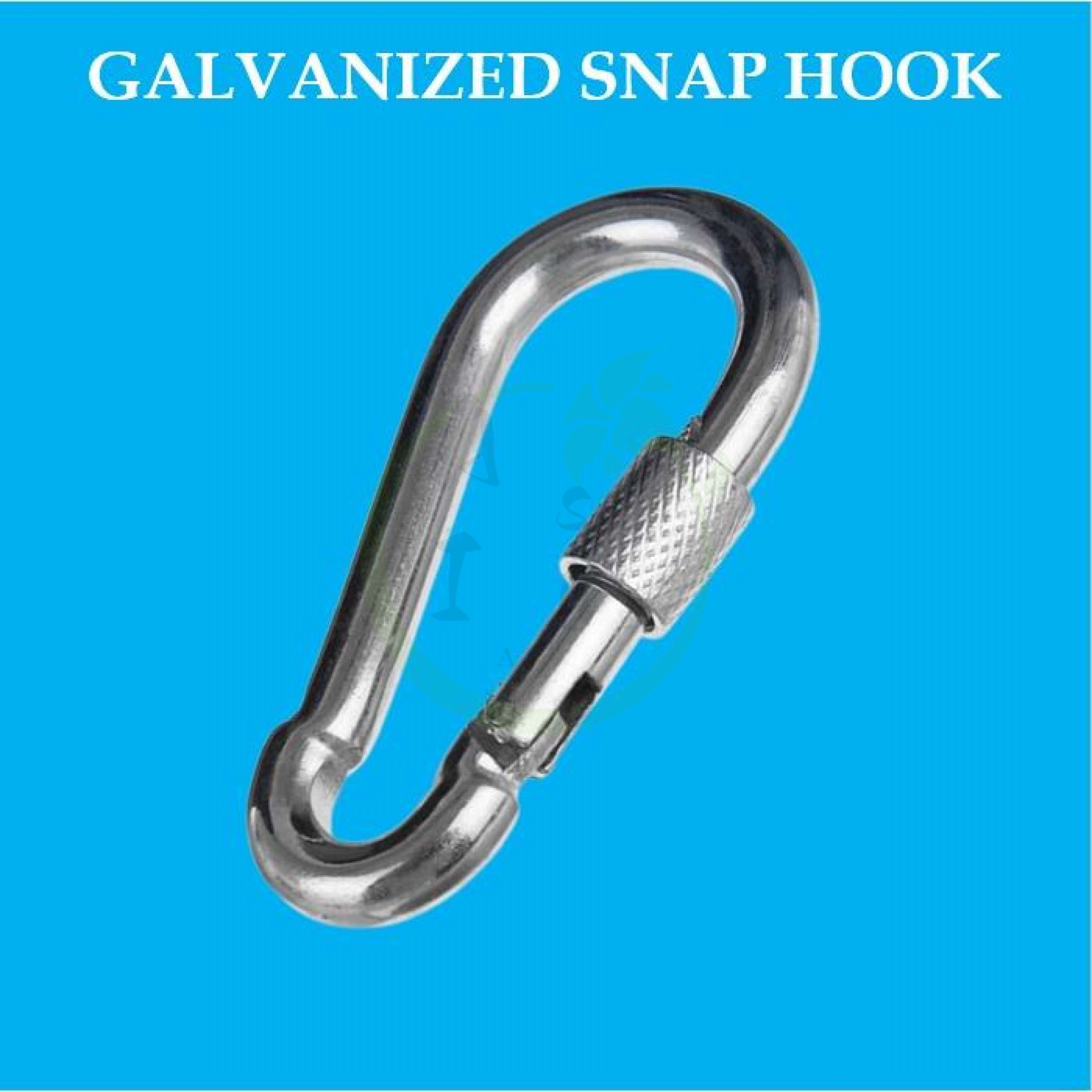 【Fast Delivery】 Galvanized Carabiner Snap Hook with Lock 6MM 8MM 10MM ...