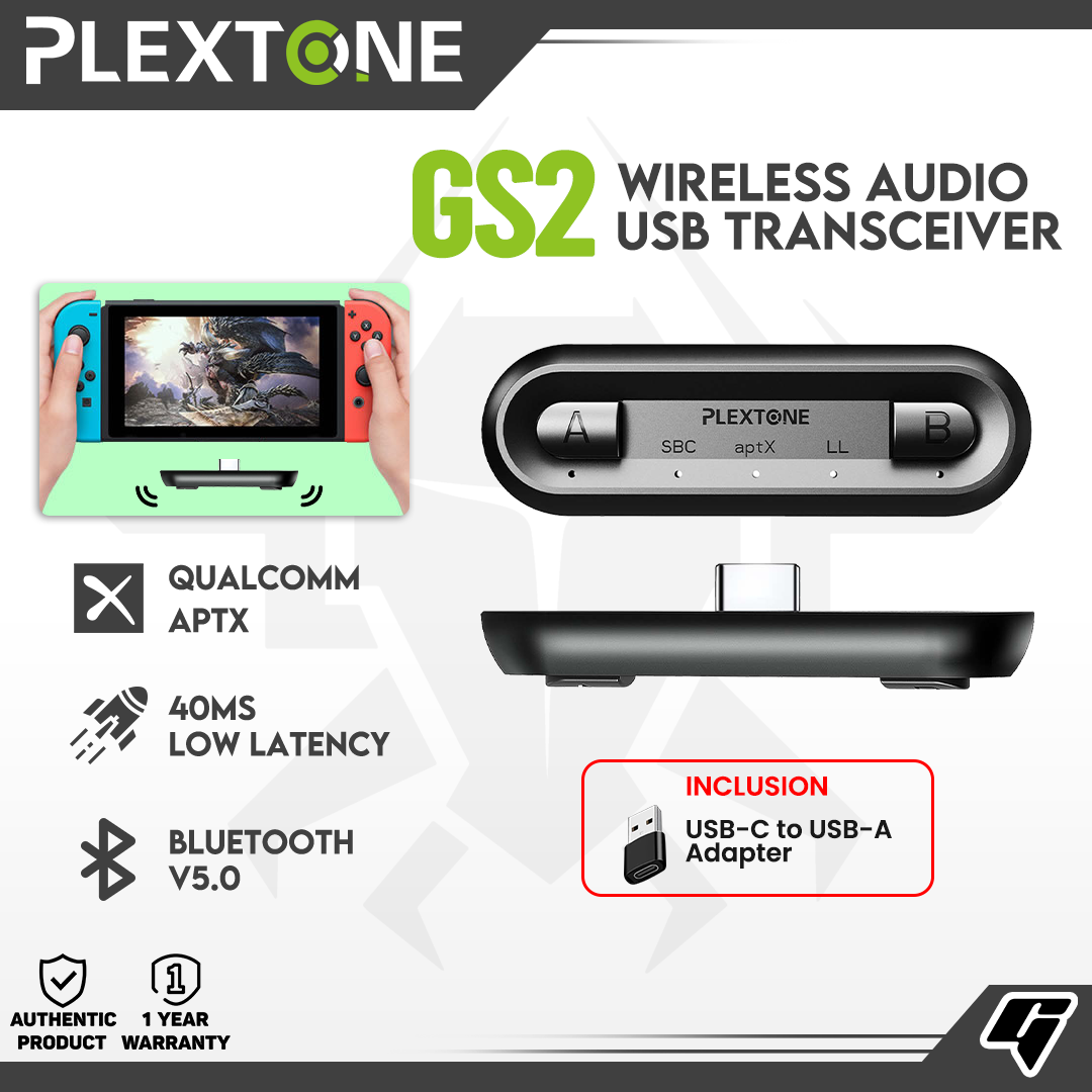 Plextone GS2 Wireless BT5.0 Audio USB Transceiver HD Low Latency Type-C ...
