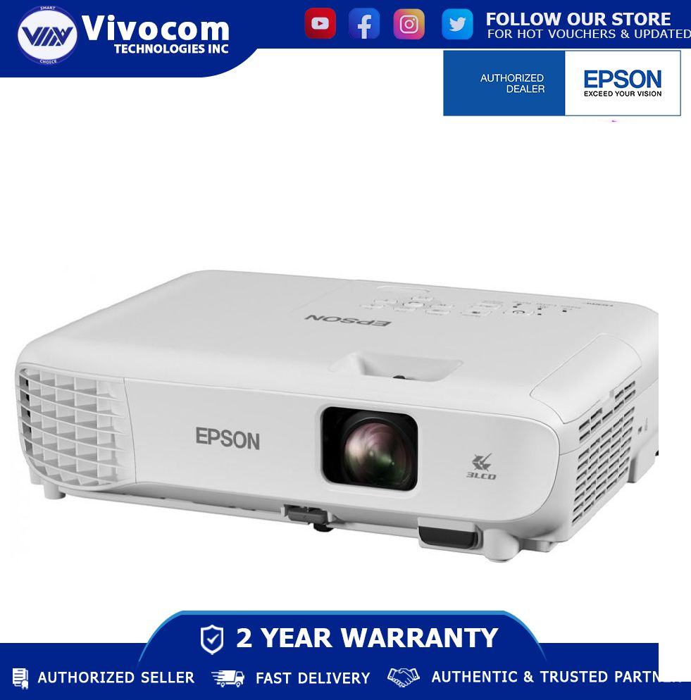 Epson EB-E01 XGA Projector Brightness: 3300lm with HDMI Port (White ...