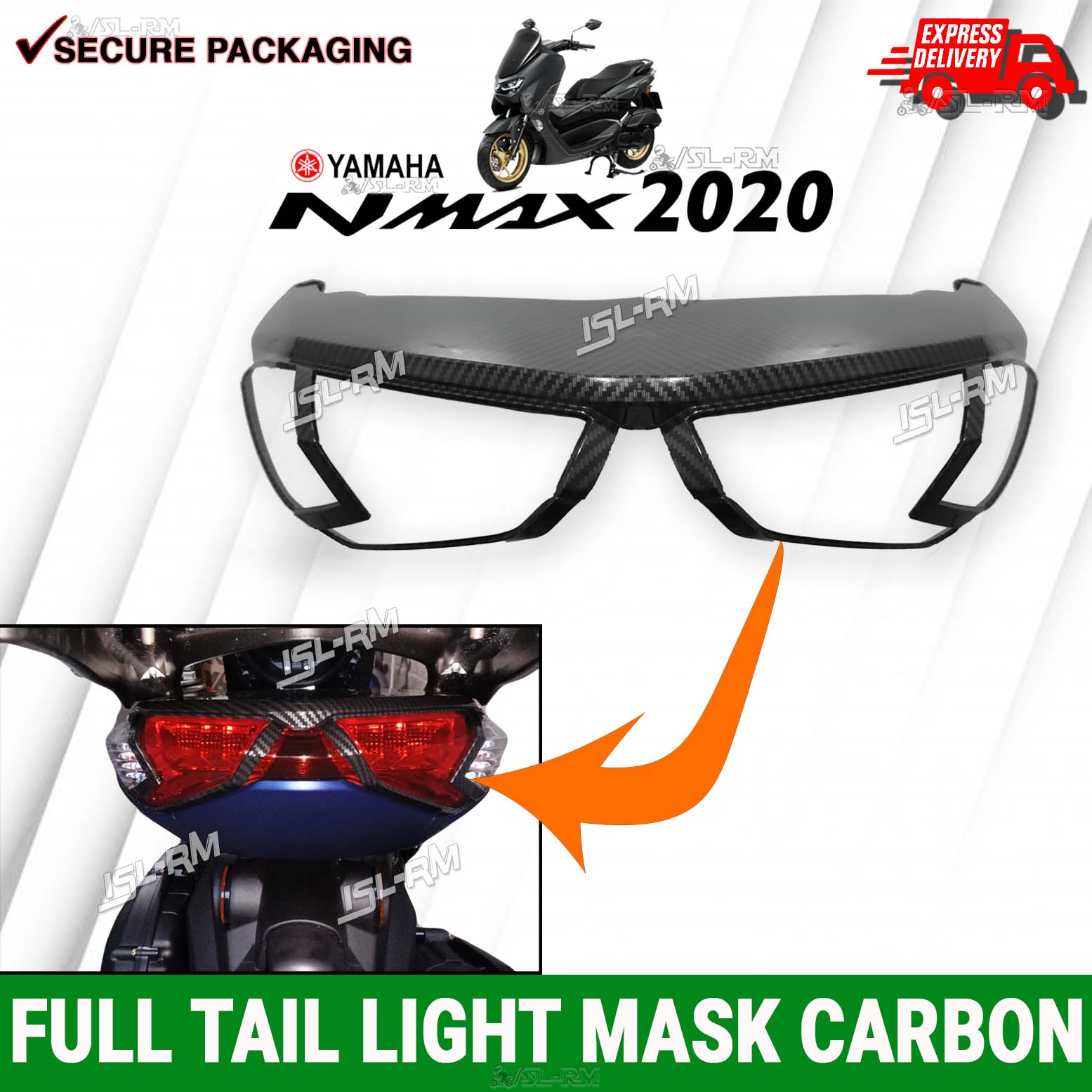 NMAX 2020 version 2/ Nmax version 2.1 Carbon tail light full mask Plug ...
