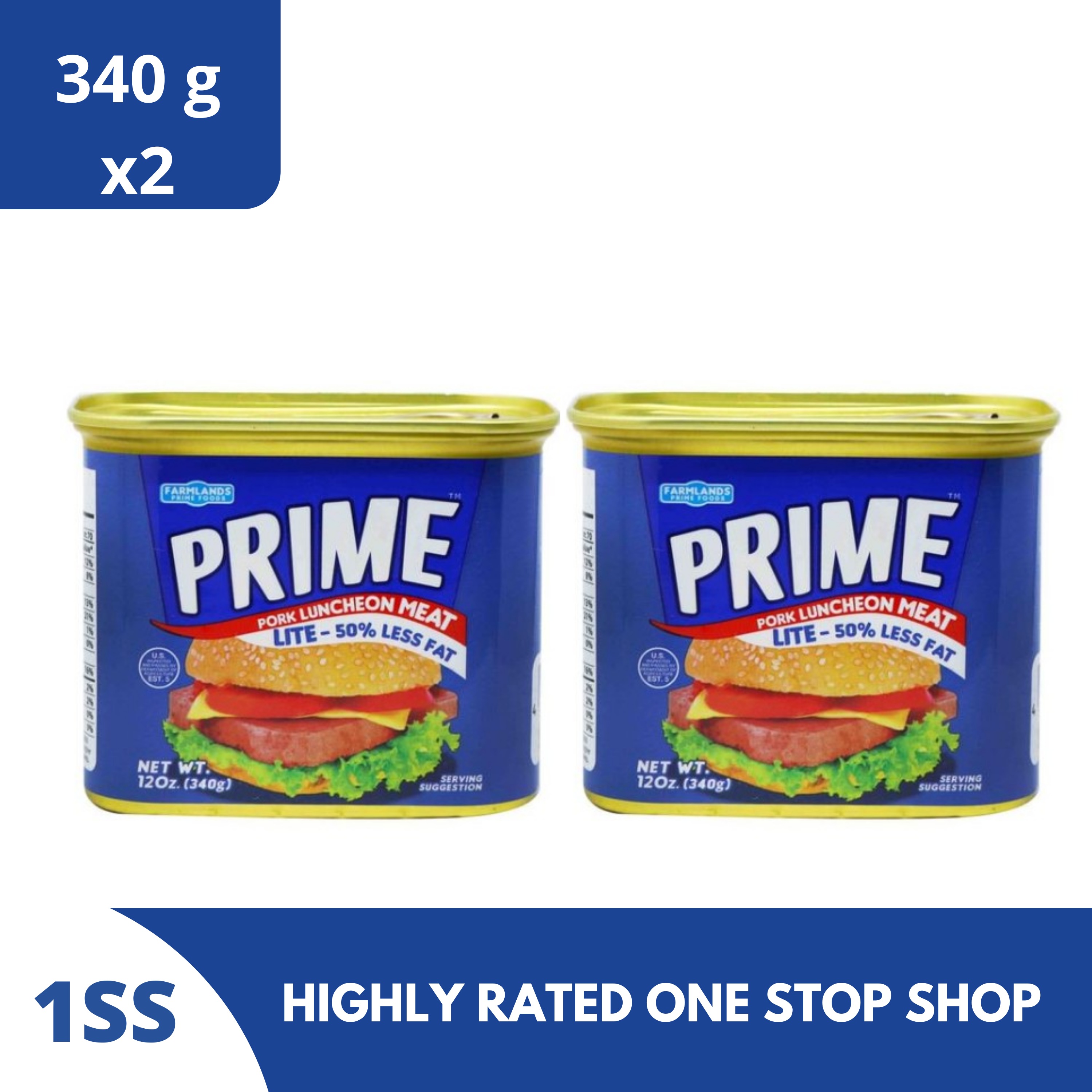 Farmlands, Prime Pork Luncheon Meat Lite 50% Less Fat, 340g set of 2 ...