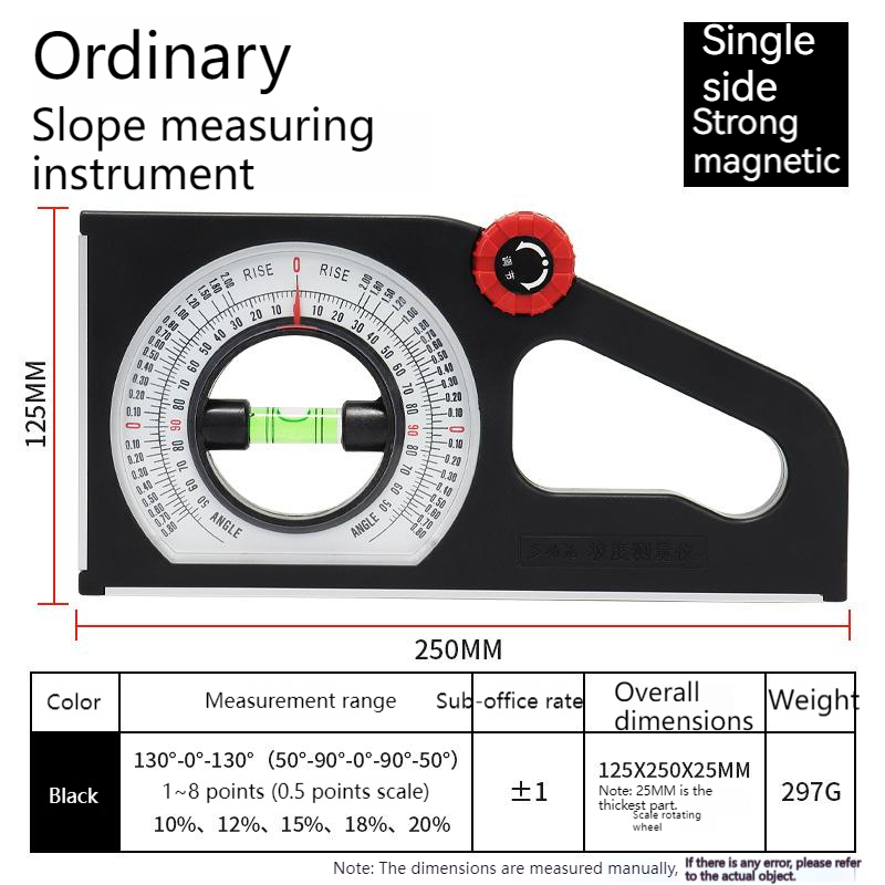 Slope gradient ruler/magnetic inclinometer/goniometer/angle measuring ...