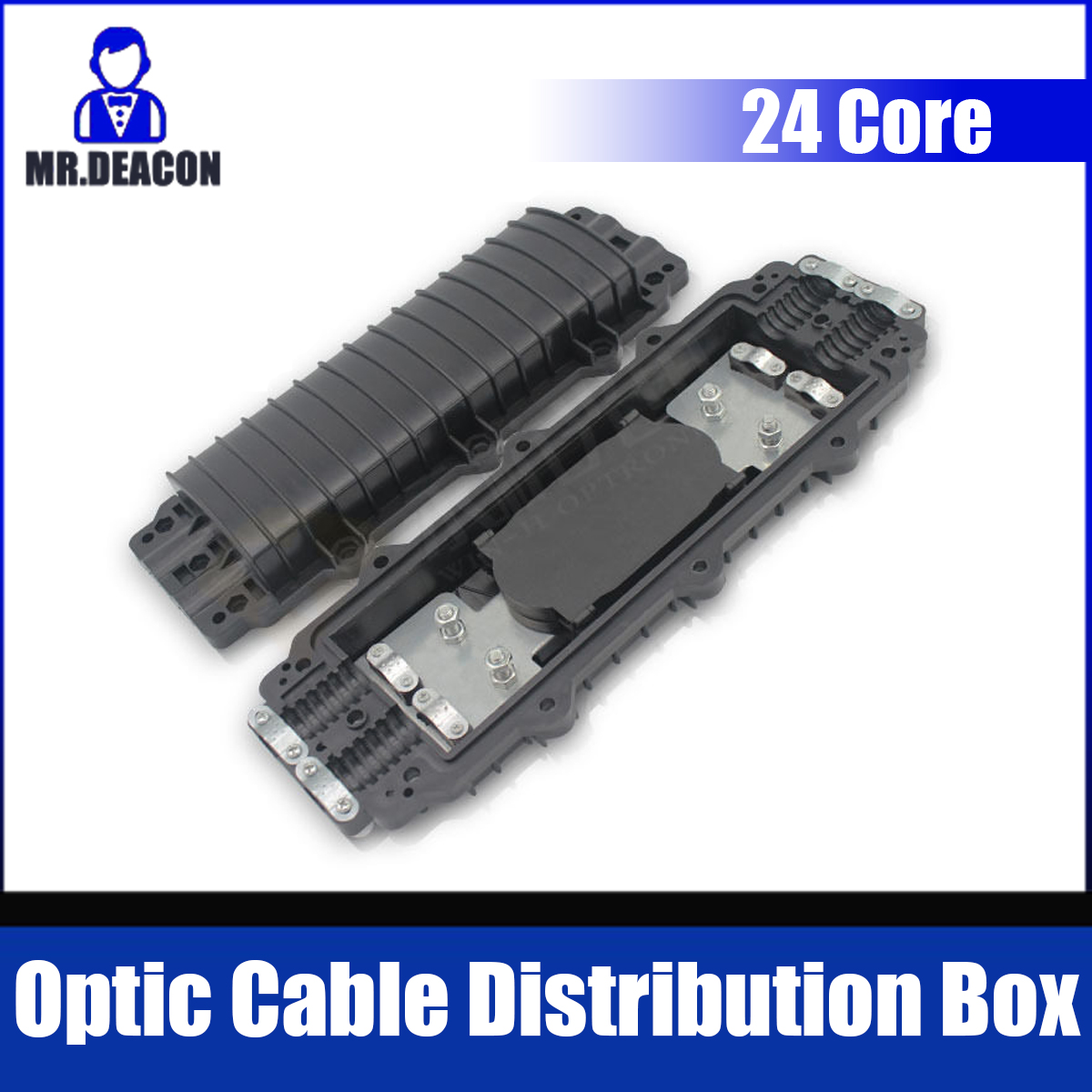 1PC Large D 24 core horizontal optical cable connector box Outdoor 2 in ...