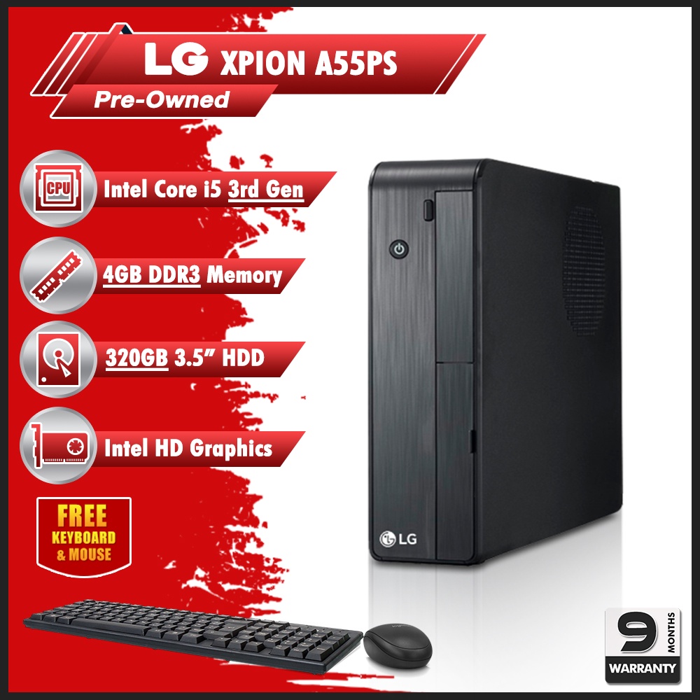LG Xpion A55PS Slim Desktop Intel Core i5-3470 3rd Gen 4GB/8GB RAM ...