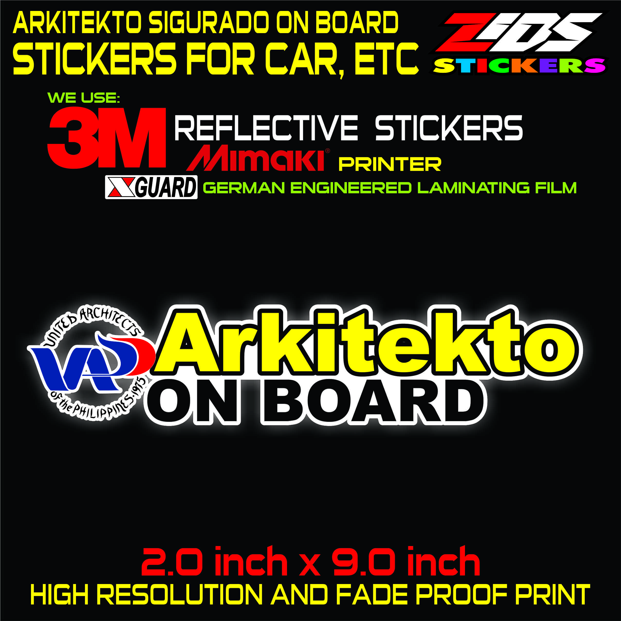 uap united architects logo customized printed laminated 3M reflective ...