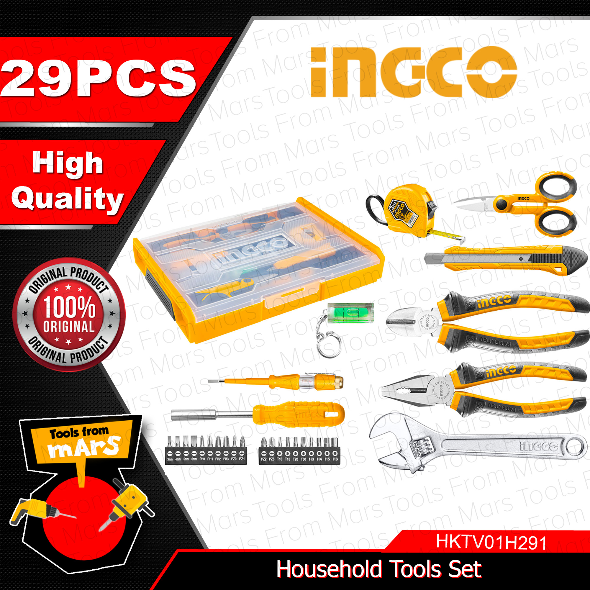 INGCO 29PCS Household Tools Set HKTV01H291 •TOOLS FROM MARS• H-TSS ...