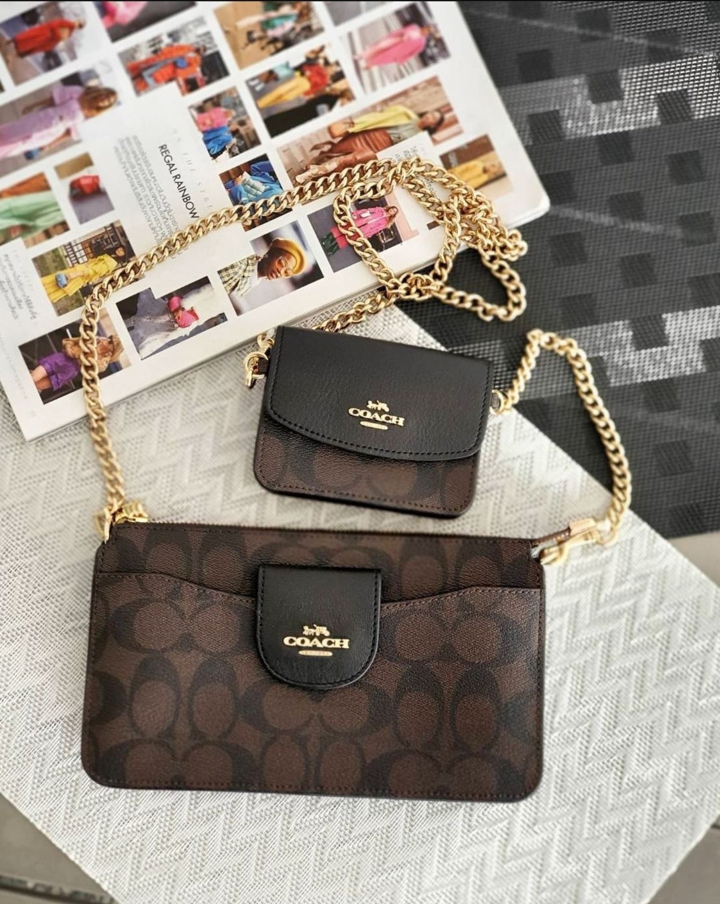 Coach C2916 Poppy Chain Zip Crossbody with Detachable Card Case in ...