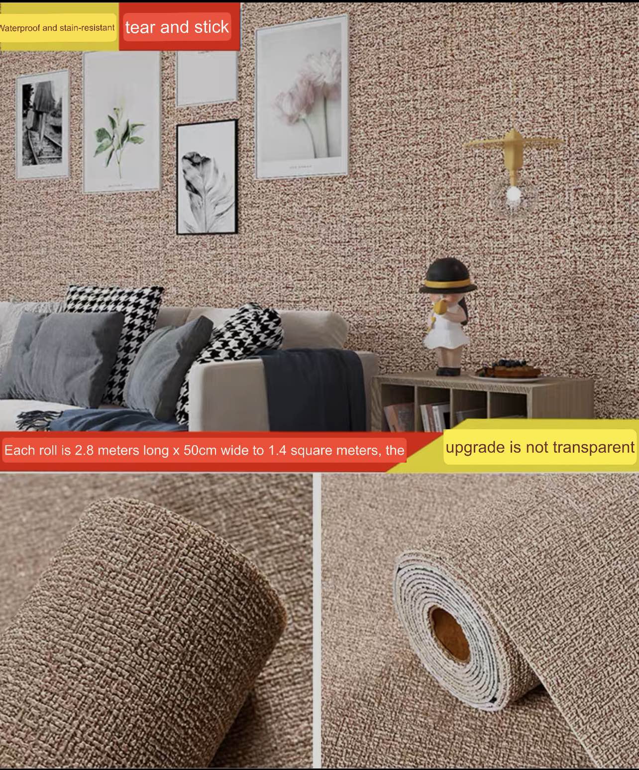 Self Adhesive Size: 280cm*50cm 3D Panel Wallpaper Foam Soundproof ...